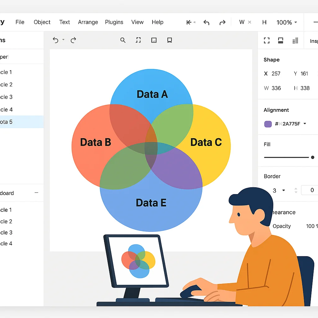 5 Circle Venn Diagram | Create Complex Venn Diagrams with Lunacy