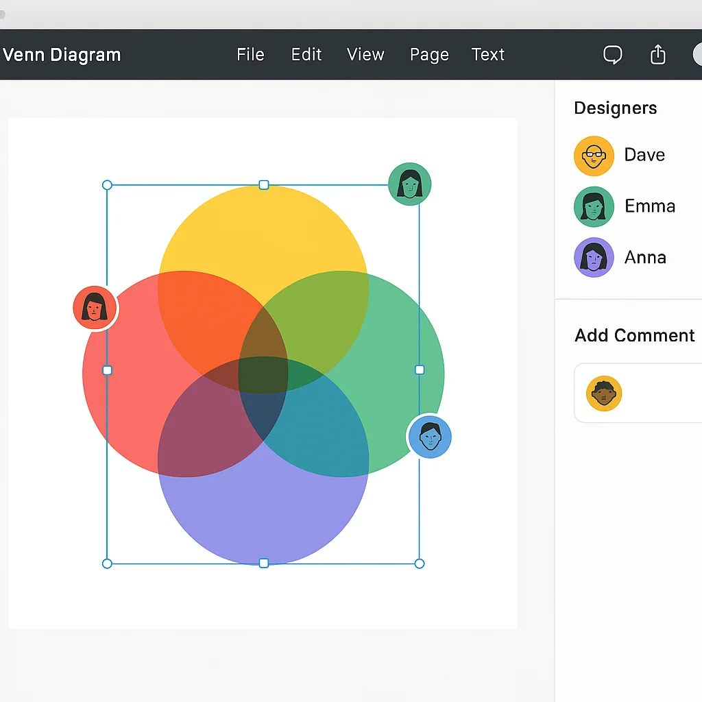 5 Circle Venn Diagram | Create Complex Venn Diagrams with Lunacy