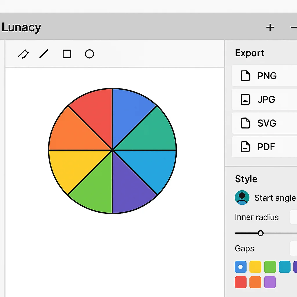 Create Empty Pie Charts | Free Lunacy Design Software