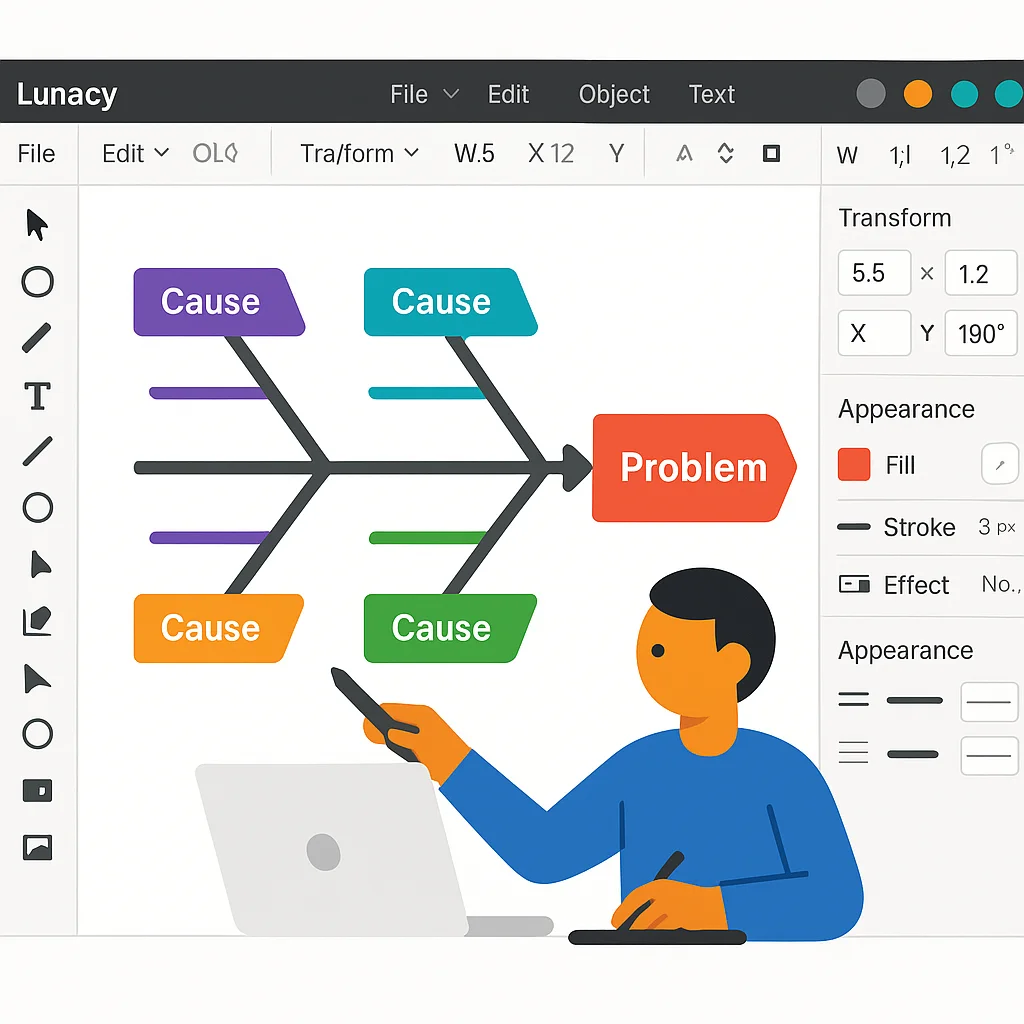 Free Fishbone Diagram Maker | Create Fishbone Diagrams with Lunacy