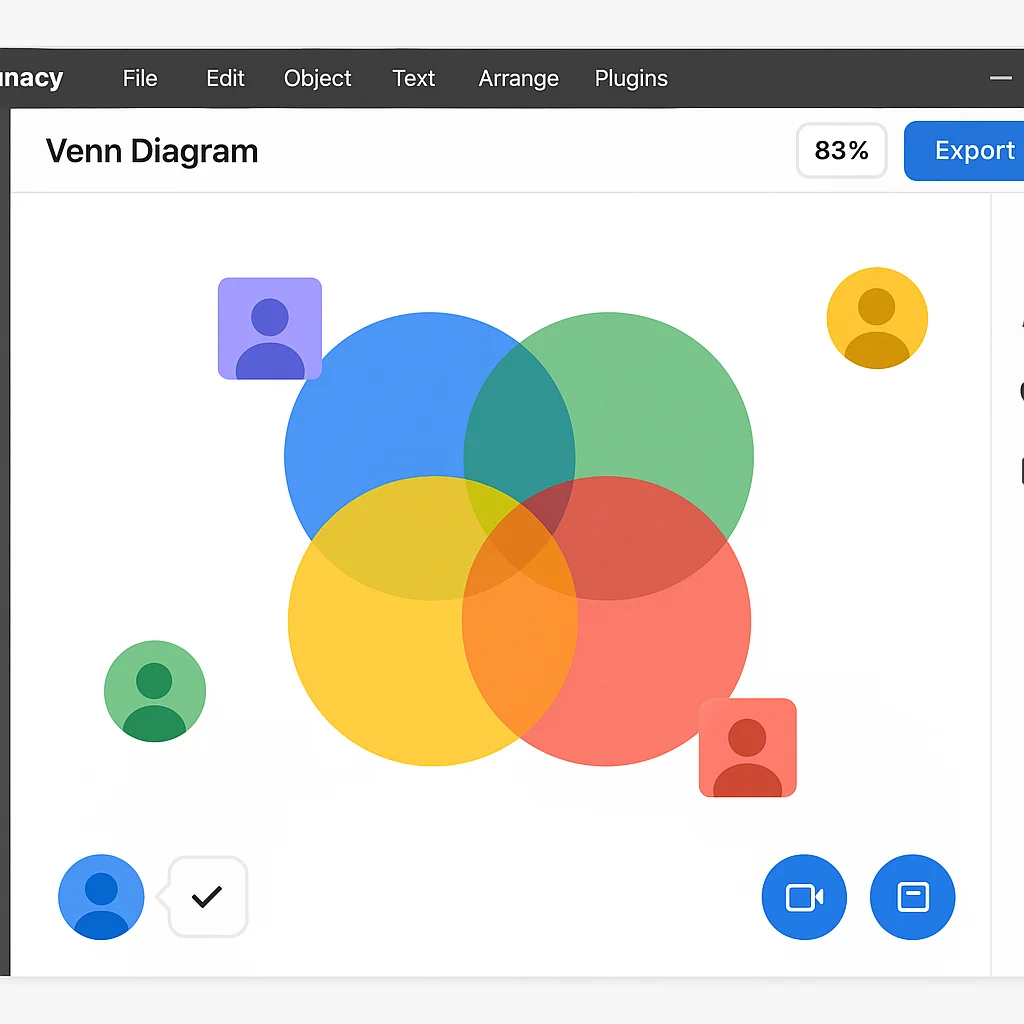 Four Way Venn Diagram | Create Professional Diagrams with Lunacy