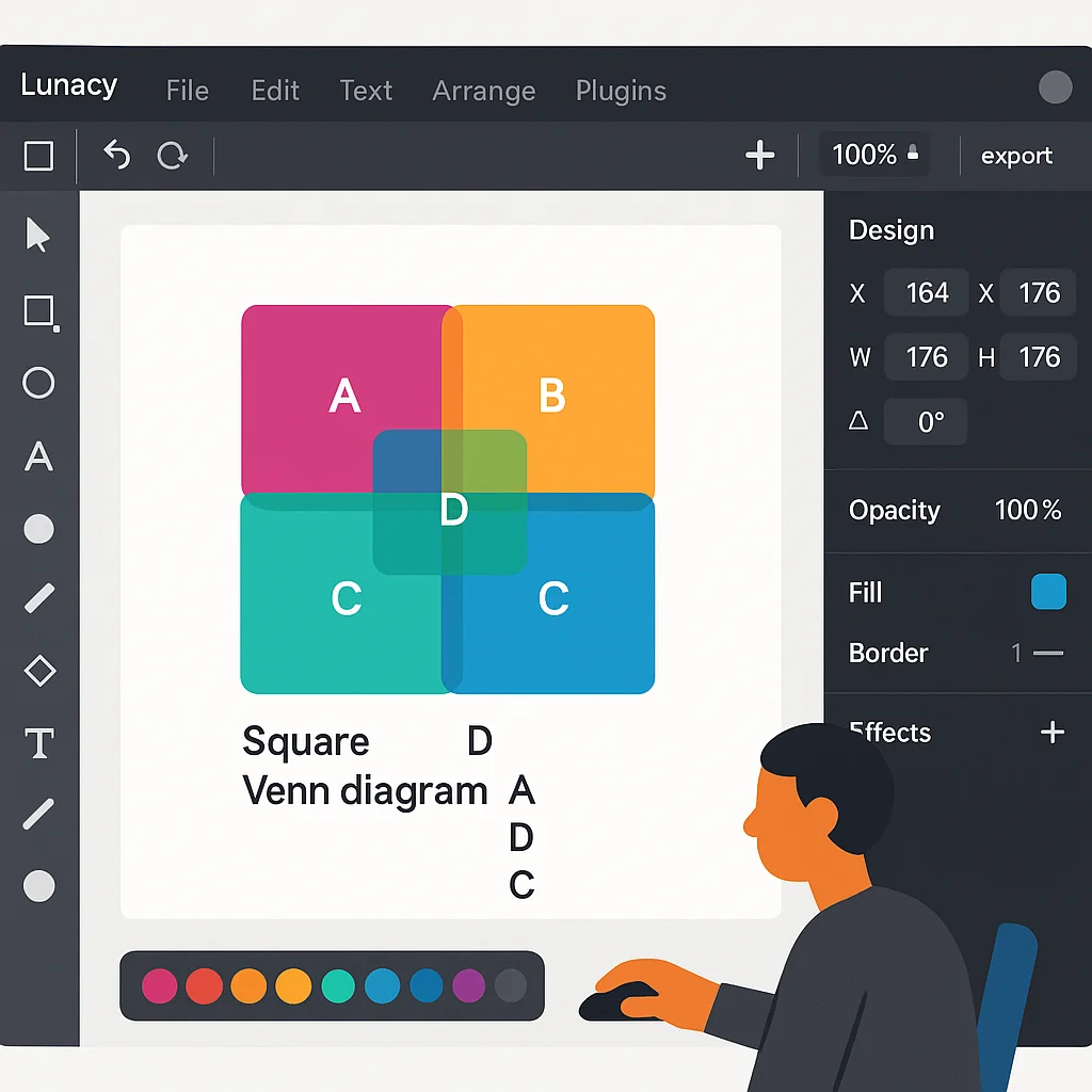 Square Venn Diagram | Create Custom Venn Diagrams with Lunacy