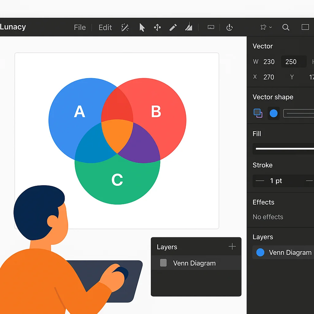 Triple Venn Diagram | Create 3-Circle Venn Diagrams with Lunacy