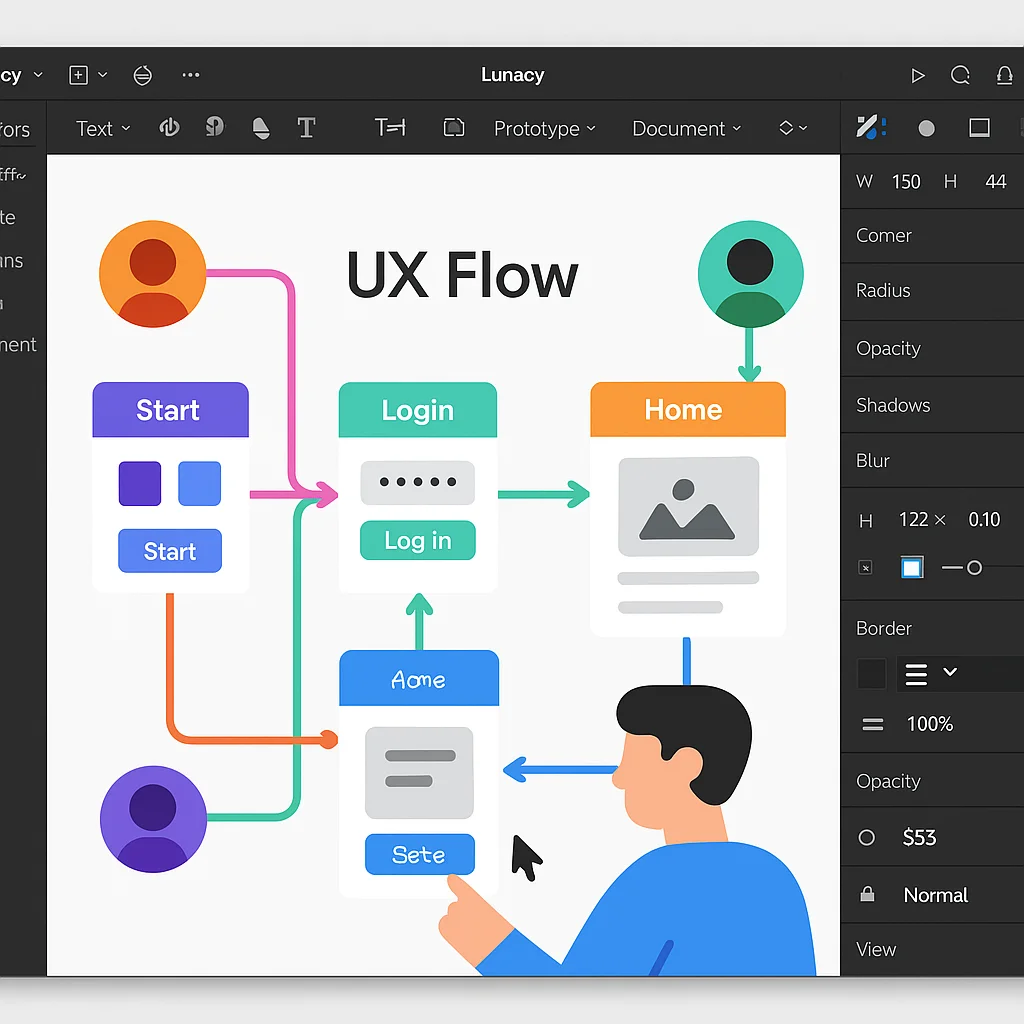 User Flow Design Software | Create UX Flow Diagrams with Lunacy