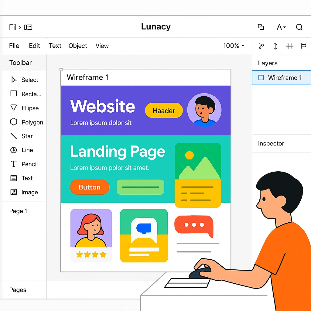Free Website Wireframe Builder | Create Wireframes with Lunacy
